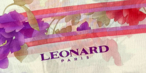 Leonard Paris Silk Scarves Floral Designs - Como Milano