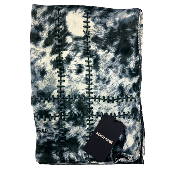 Roberto Cavalli Scarf Appaloosa Spotted Print & Stitch Design - Extra ...