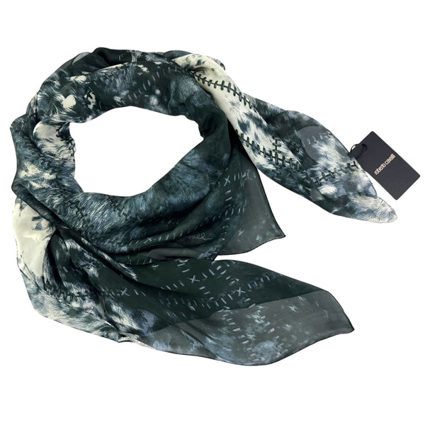 Roberto Cavalli Scarf Appaloosa Spotted Print & Stitch Design - Extra ...