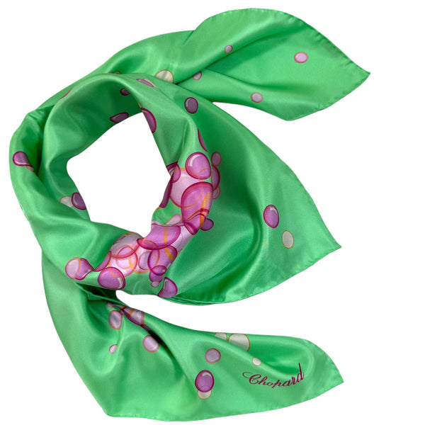 Chopard Scarf Mint Pink Happy Bubbles - Twill Silk Square Foulard SALE ...