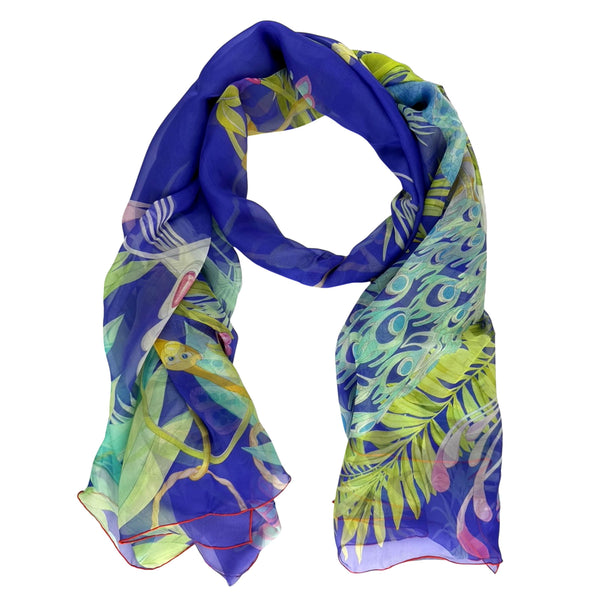 Chopard Scarf Floral & Butterfly - Extra Large Chiffon Silk Shawl ...