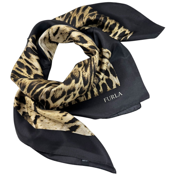 Furla Scarf Leopard Print - Square Silk Scarf - Como Milano