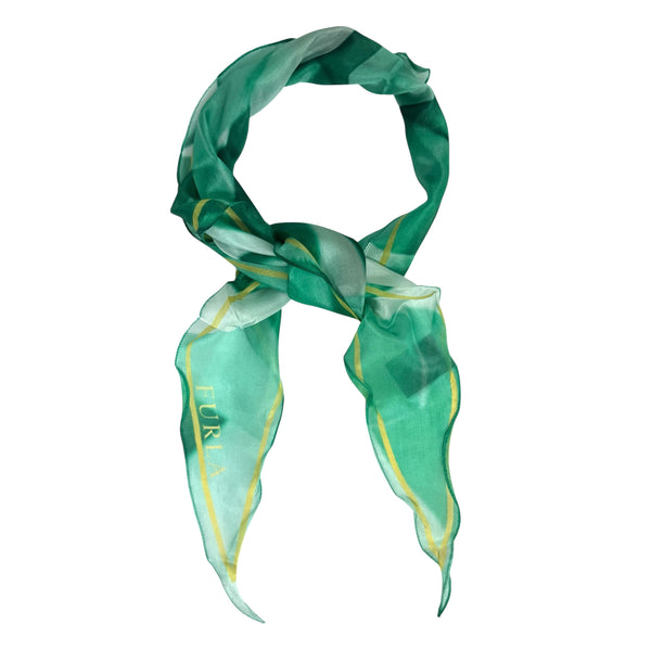 Furla Scarf Emerald Green - Diamond Shape Silk Scarf SALE - Como Milano
