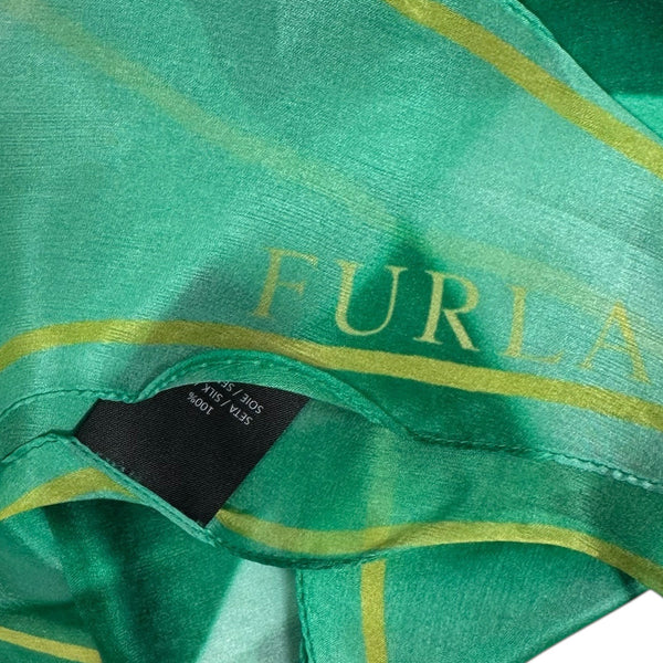 Furla Scarf Emerald Green - Diamond Shape Silk Scarf SALE - Como Milano