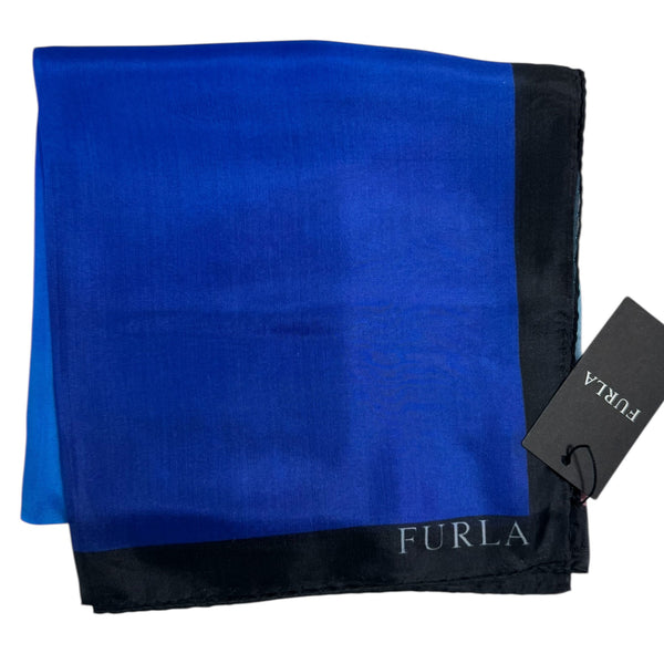 Furla Scarf Royal Blue Pink Design - Square Silk Scarf - Como Milano